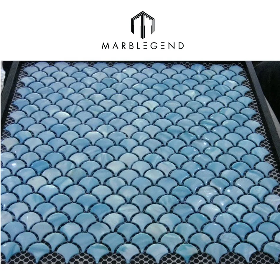 Factory Price Hot Sale Blue Fish Scale Shell Mosaic Tile Pattern - Buy ...