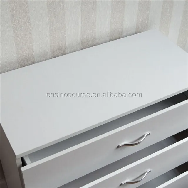 Bedroom Furniture White Melamine Mdf Particle Board Wood Chest Of ...