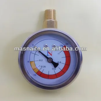 Vaccum Pressure Gauge Manometer With Hang Upside Down Connection - Buy ...