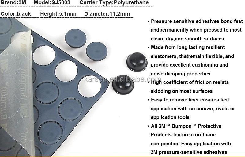 3m Bumpon Black Silicone Rubber Feet Pads 11.2x5.1mm - Oem | Wholesale