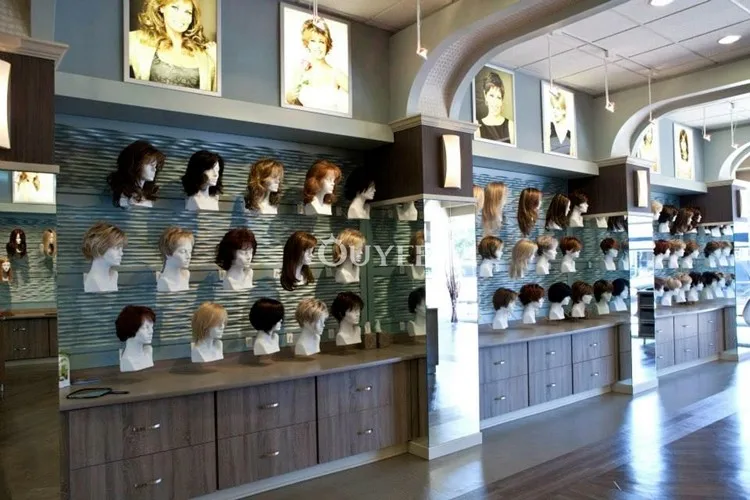 Modern Retail Beauty Shop Decoration Wig Display Showcase Furniture ...