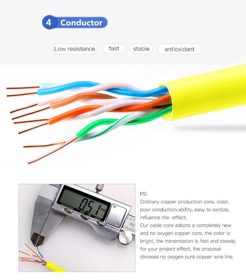 305m Yellow Cat5e Utp Gigabit Ethernet Cable For Network - Oem