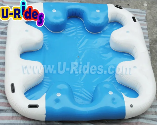 Customization Bule Color Inflatable Float Pool Inflatable Island Float ...