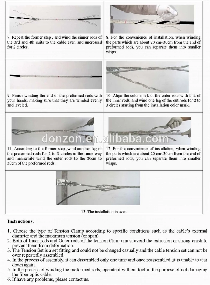 Electrical Cable Fittings Helical Dead End Clamp For Short Span Adss ...