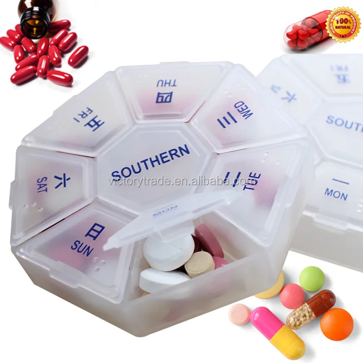 V-pb016 Wholesale Weekly Tablet Container 7 Days Plastic Pill Box With ...