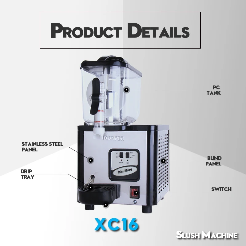 XC16 Mini Home Slurpee Slush Machine - Eco-Friendly & Durable