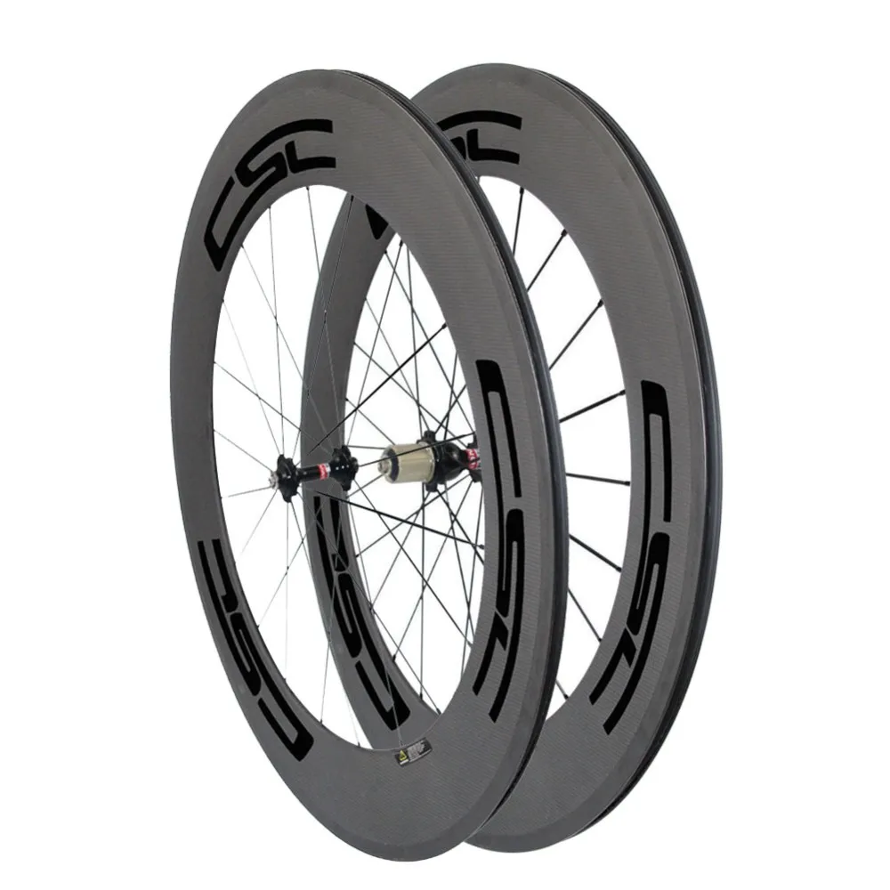 700c Csc Carbon Wheel 88mm Clincher Carbon Triathion Bicycle Wheelset ...