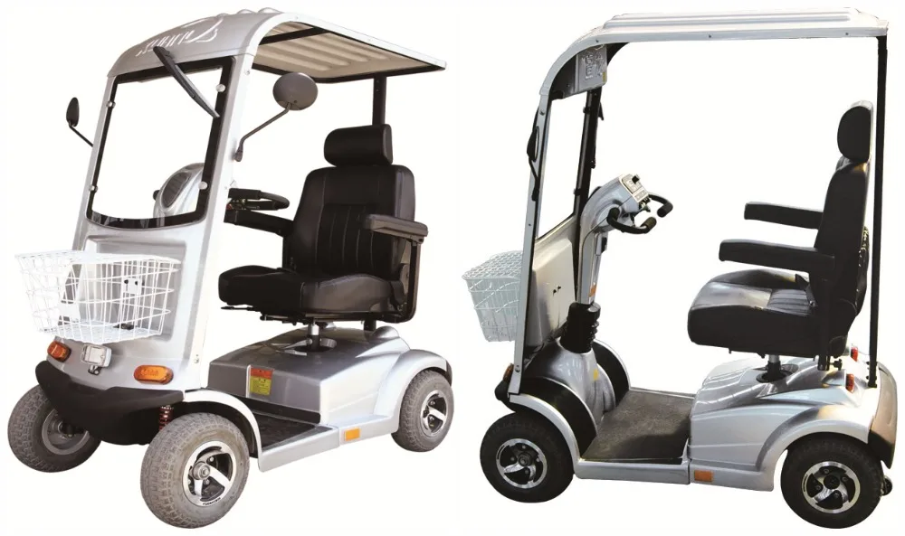 All Weather Electric Mobility Scooter With Windshield Canopies For ...