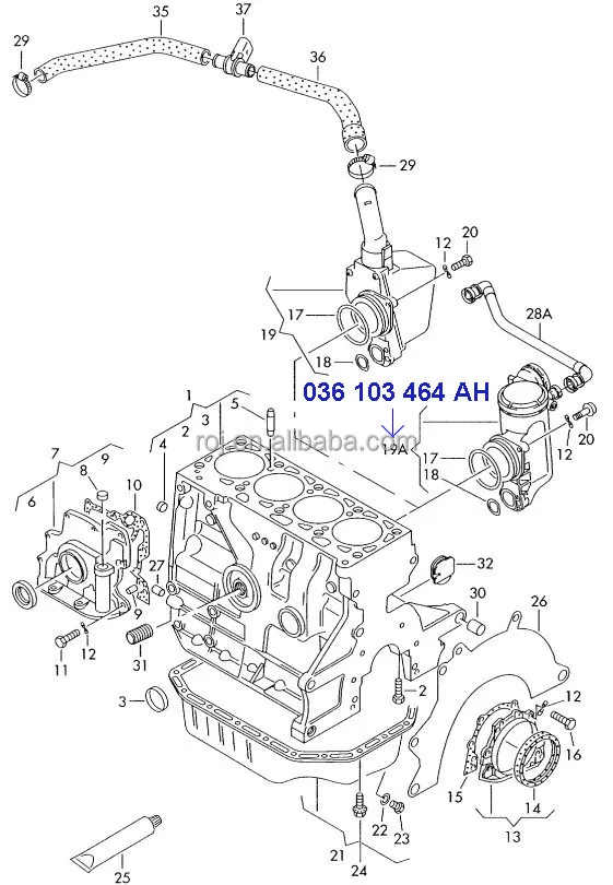 Oil Trap For Vw Audi Seat Skoda Crankcase Breather 036 103 464 Ah - Buy ...