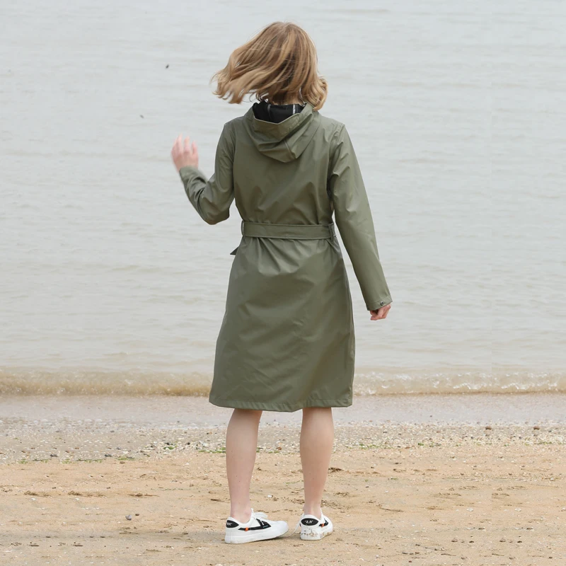 Lady Fashion Handmade 100%pu Raincoats Knitted Long Rain Coat For Woman ...
