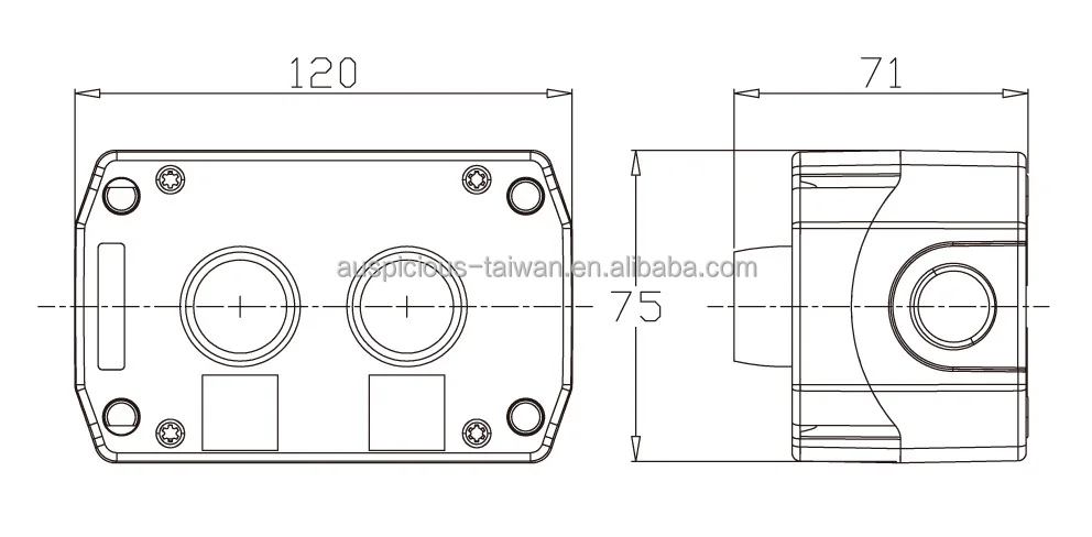 IP65 Waterproof Control Box - 2 Hole Push Button Switch