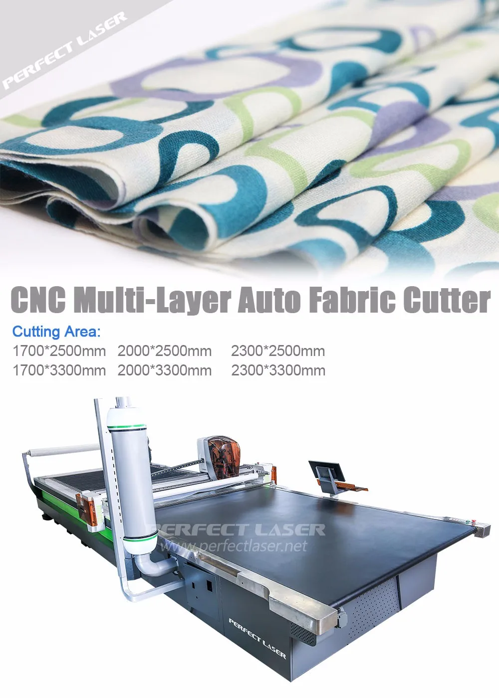 Automatic Industrial Digital Fabric Knife Cutting Cutter Machine For ...