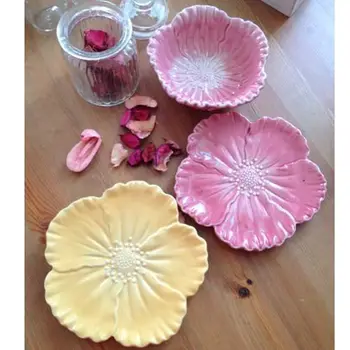 Flower Shape Ceramic Cups And Plates - Buy Cups And Plates,Flower ...