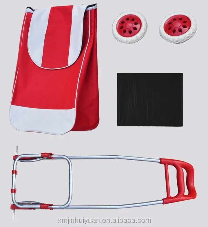 Folding Vegetable Trolley Shopping Bag with Two Wheels