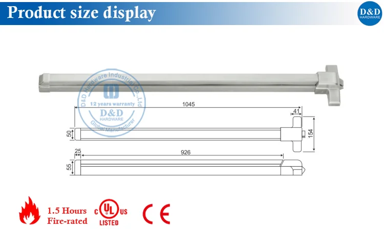 Ul Listed Fire Exit Hardware Commercial Escape Door Push Touch Panic ...