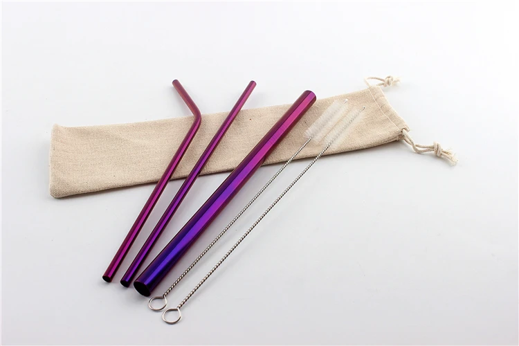 Promotional Metal Inox Stainless Steel Recycle Drinking Straws Set With ...