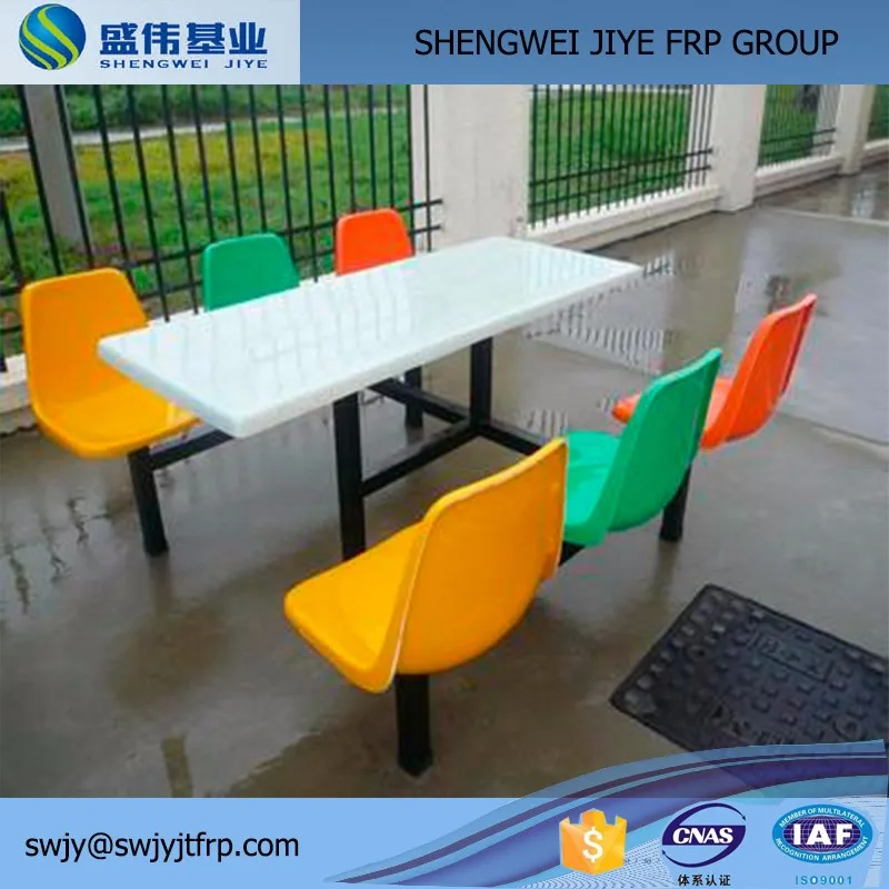 super maket staff mess hall fiberglass reinforced plastic dining table ...