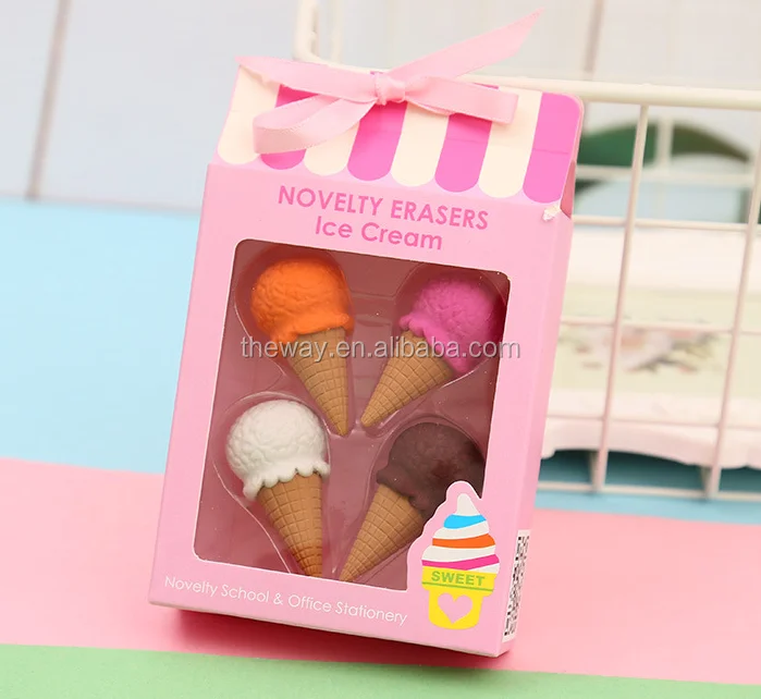 Ice Cream Eraser Novelty Erasers 4 Counts In A Box - Buy Food Eraser ...