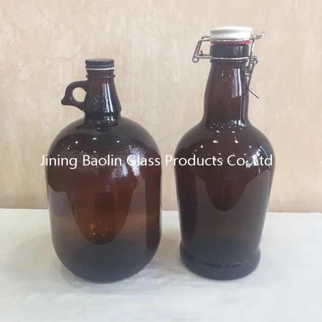 2 Liter Brown Glass Growlers - Perfect for Beverage Branding