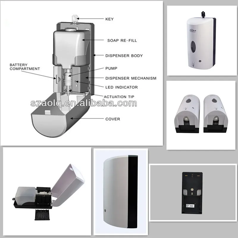 Wall Mounted Automatic Sensor Soap Dispenser,Wall Mount Hands Free ...