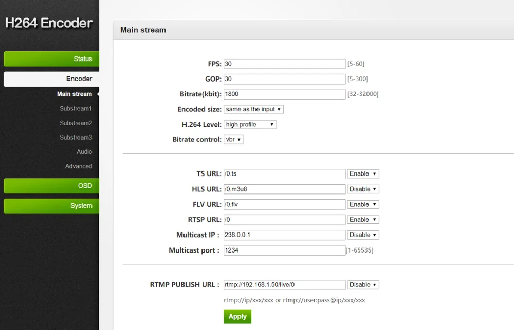 IPTV Encoder Board OEM H.264 Streaming Hardware HLS/TS HTTP/RTSP/RTMP ...