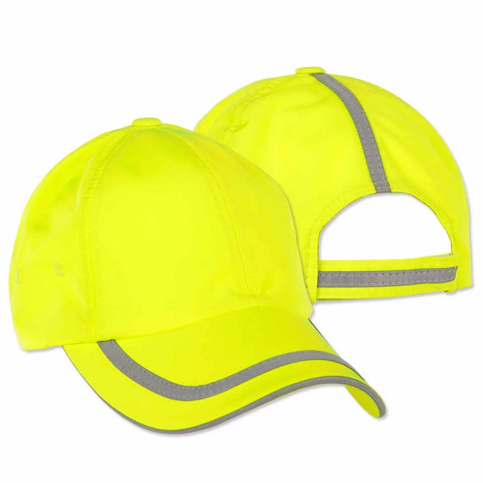 Outdoor Reflective 100% Polyester Neon High Visibility Baseball Cap ...