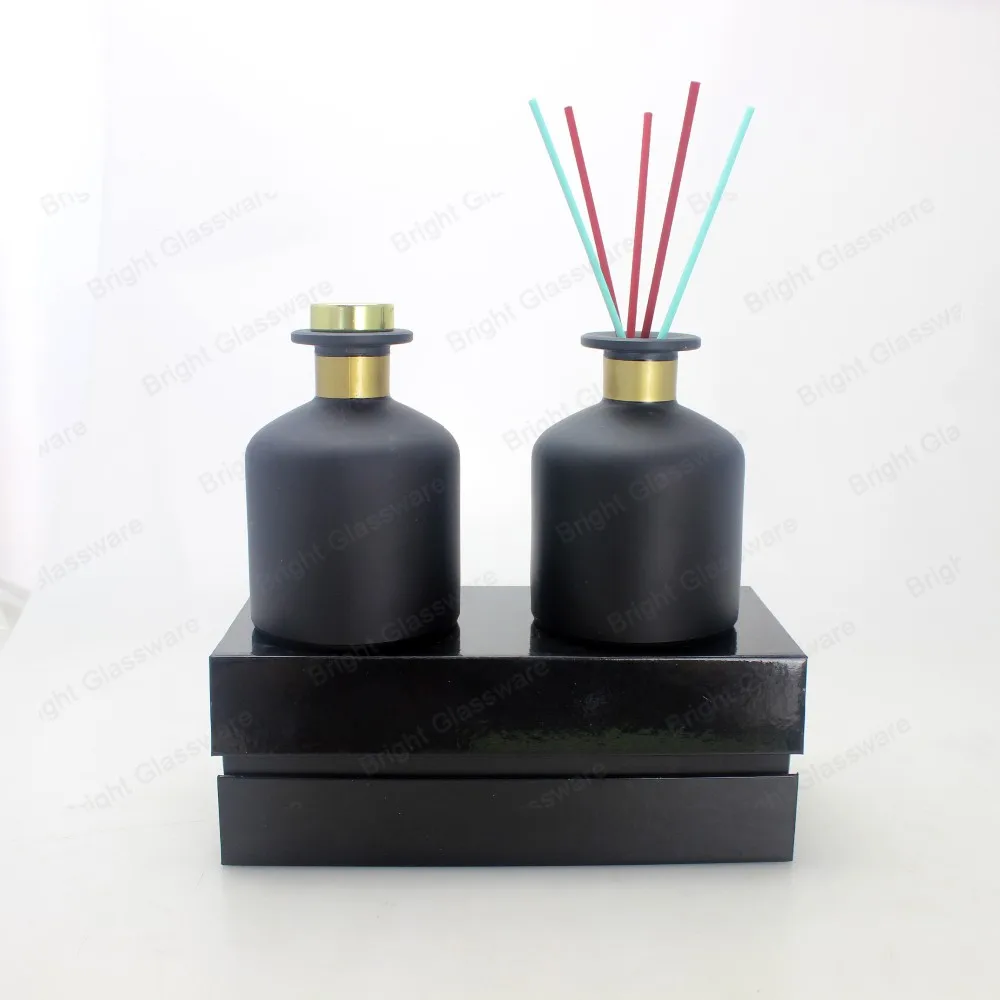 Matte Shiny Black Reed Diffuser Glass Bottle, Reed Diffuser with Rattan ...