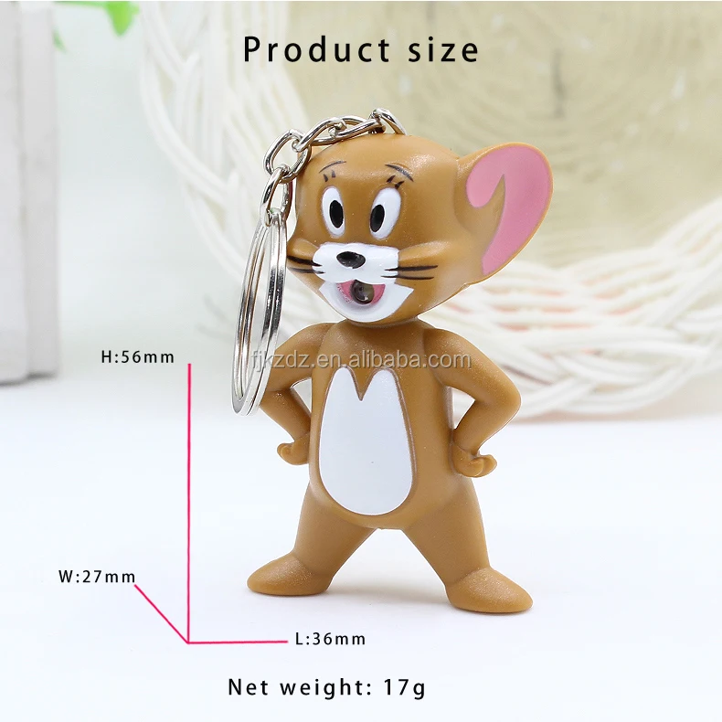 Cute Mini Tom Jerry Mouse Sound Light Keychains - Buy Mouse Keychains ...