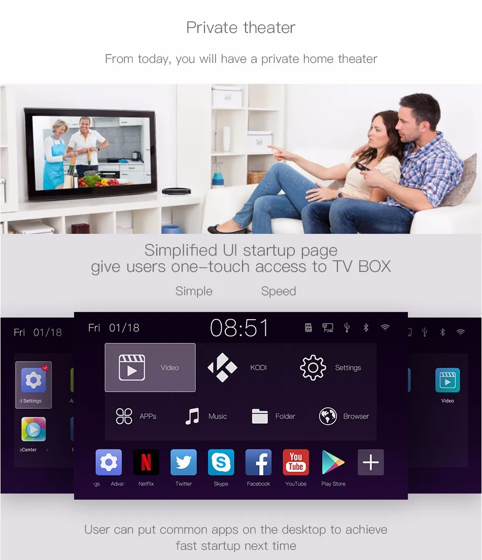 2017 Newest Android 6.0 Tv Box Rk3399 4g 32g Csa96 2.4g / 5g Wifi Dual ...