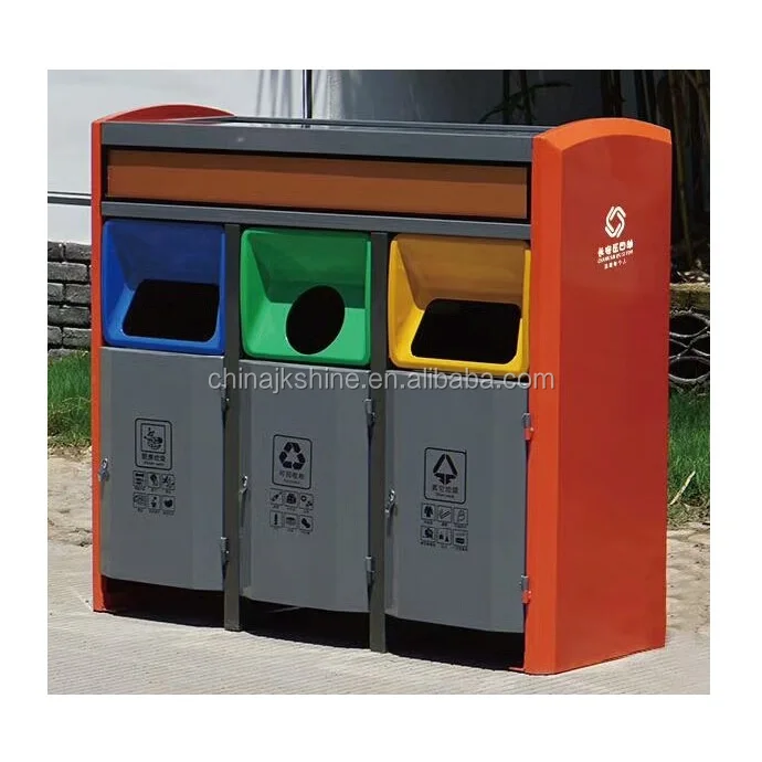 3 Compartment Garbage Bin Large Size Plastic Sanitation Waste Bin ...