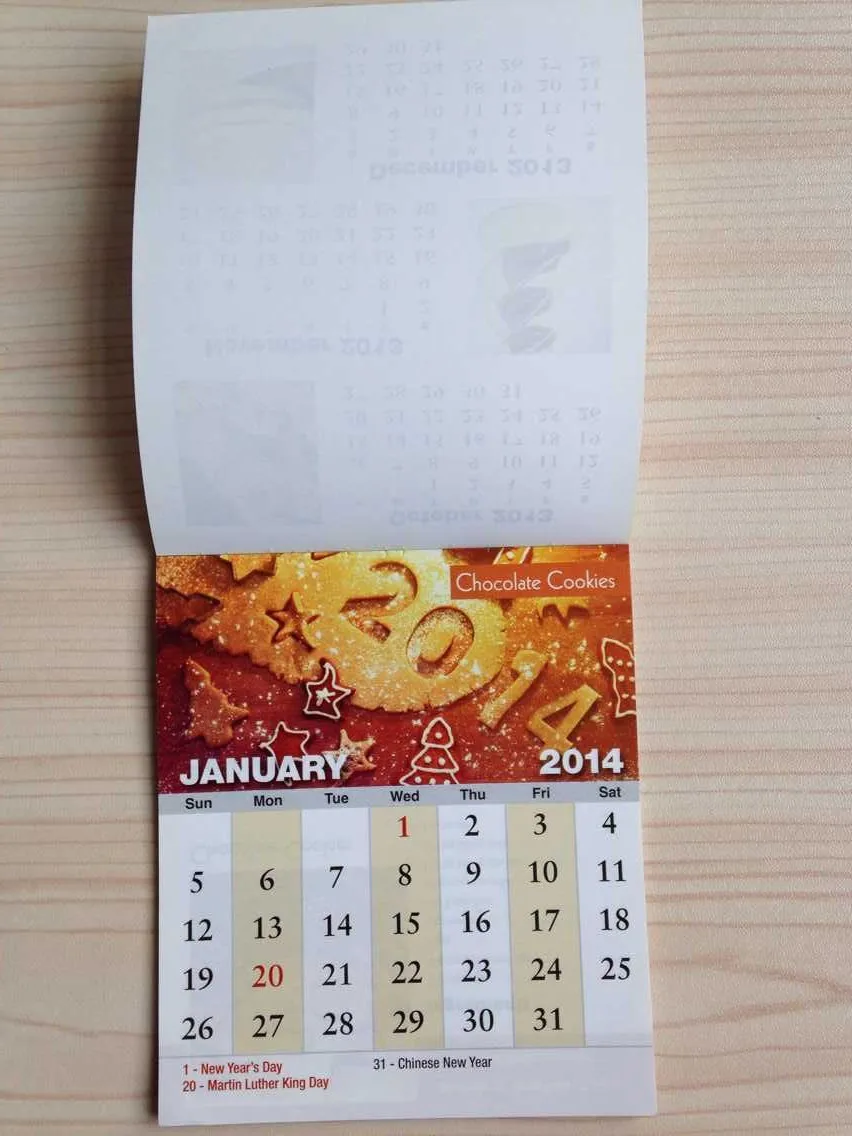 Wholesale Small Card Chart Calendars Mini Size Yearly Perpetual Pocket ...