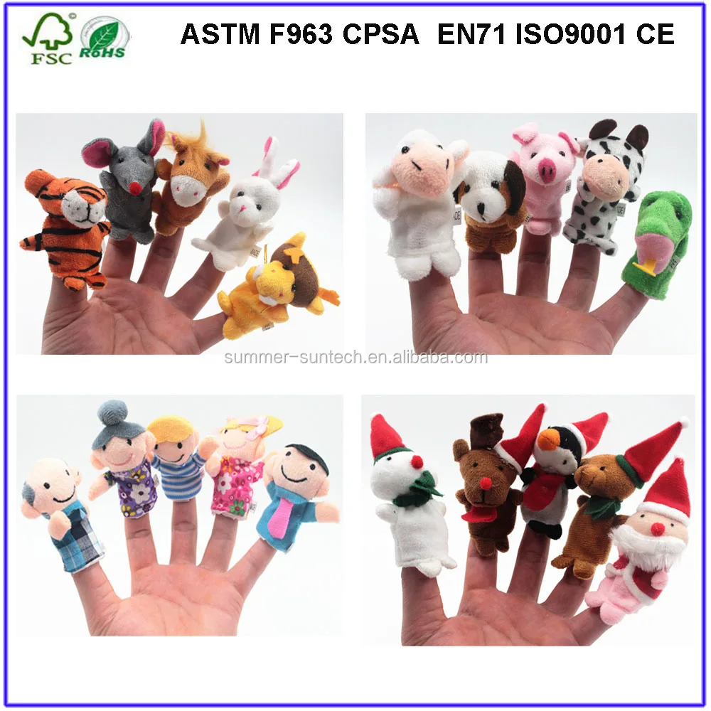 10 Styles Animals Plush Finger Puppet Stufffed Finger Puppet - Buy ...