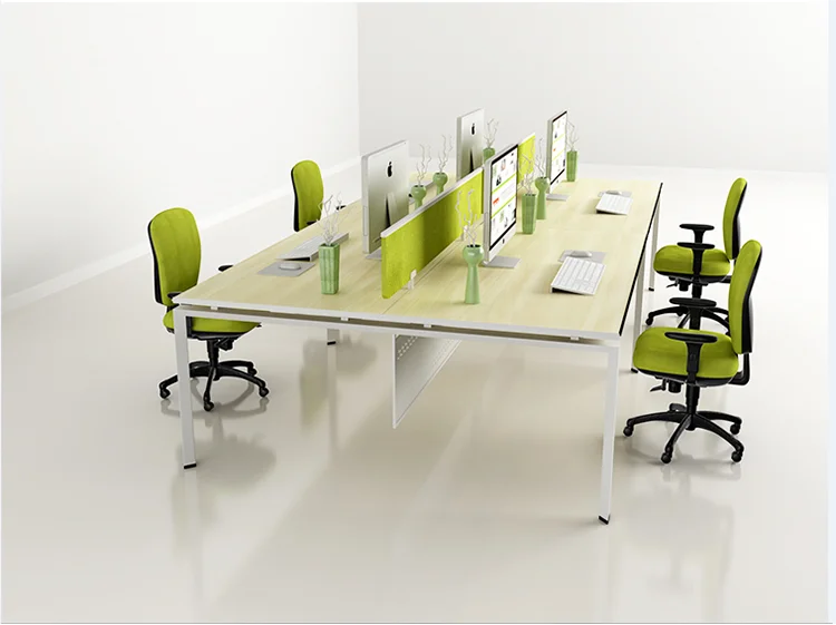 Modern Design 4 Person Office Computer Workstation Laptop Desk ...