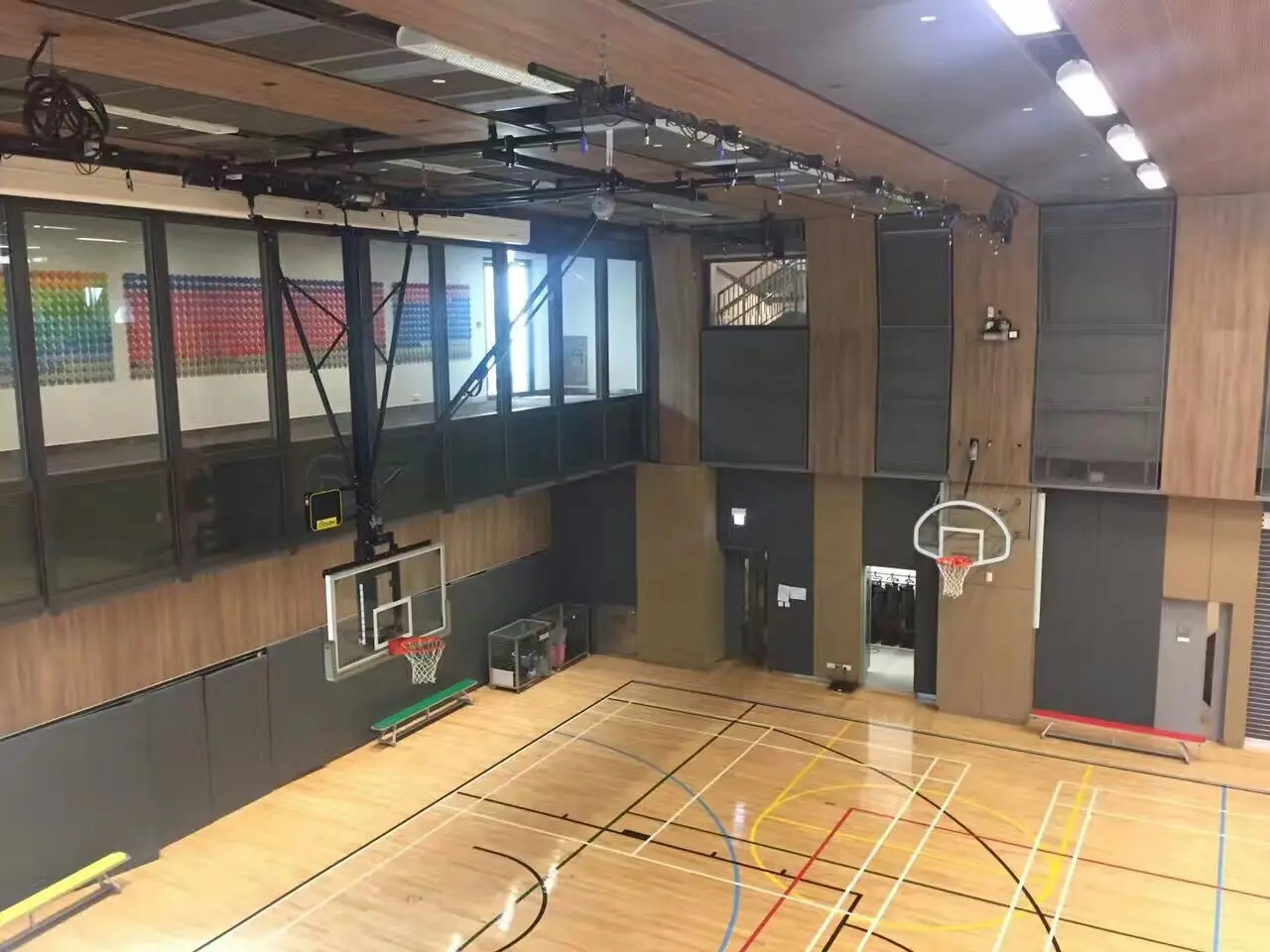 Customized Gymnasium Ceiling Mounted Basketball Hoops