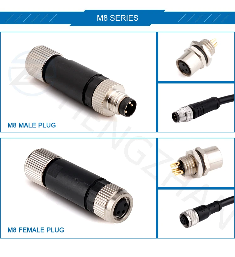 Conector Circular de montaje Pcb de ángulo recto M8 6Pin Ip68| Alibaba.com