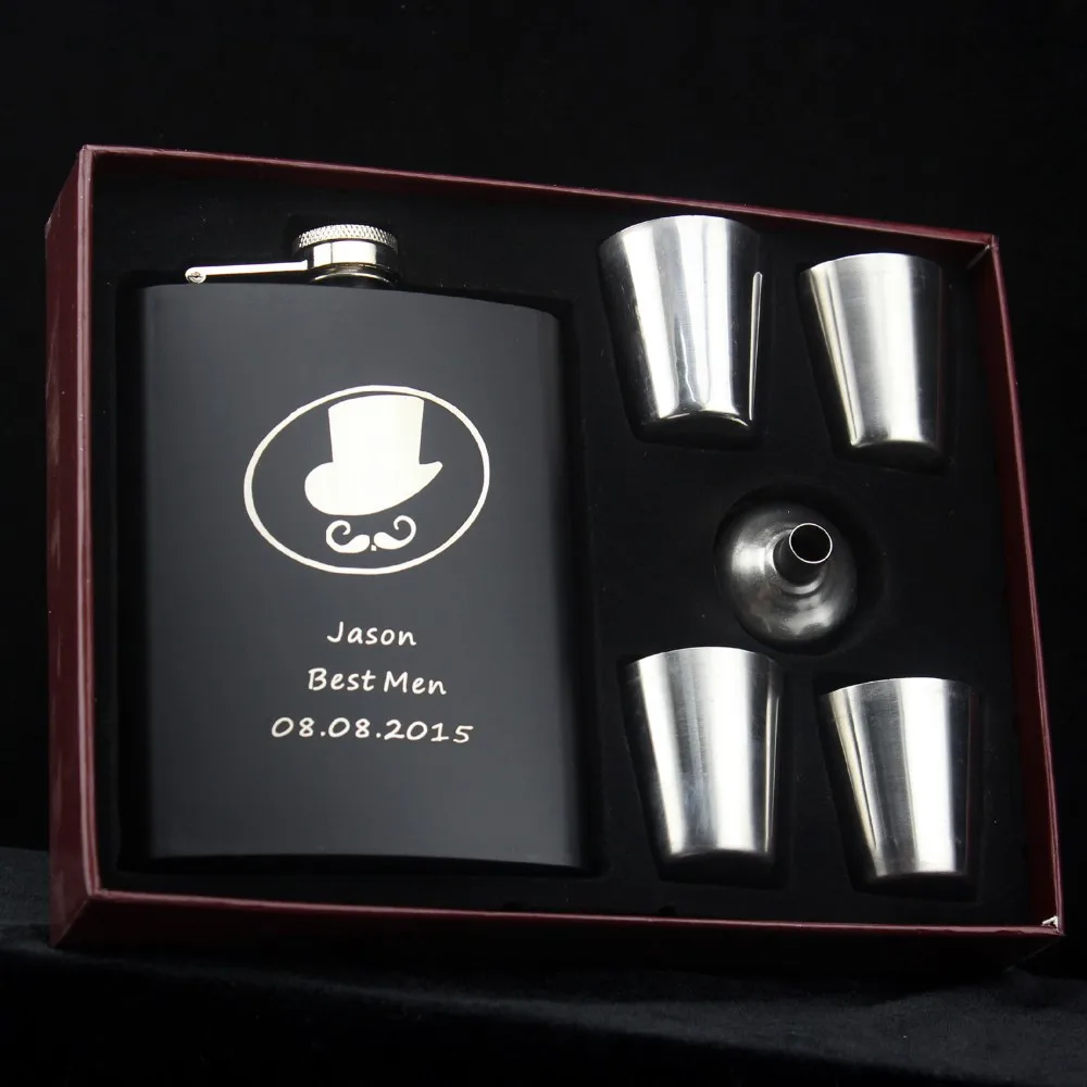 8oz Stainless Steel Hip Flask With Leather Hip Flask Gift Set For ...