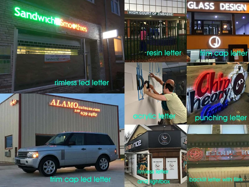 6CM Thick Aluminum Frame LED Frontlit Rimless Channel Letter Signs