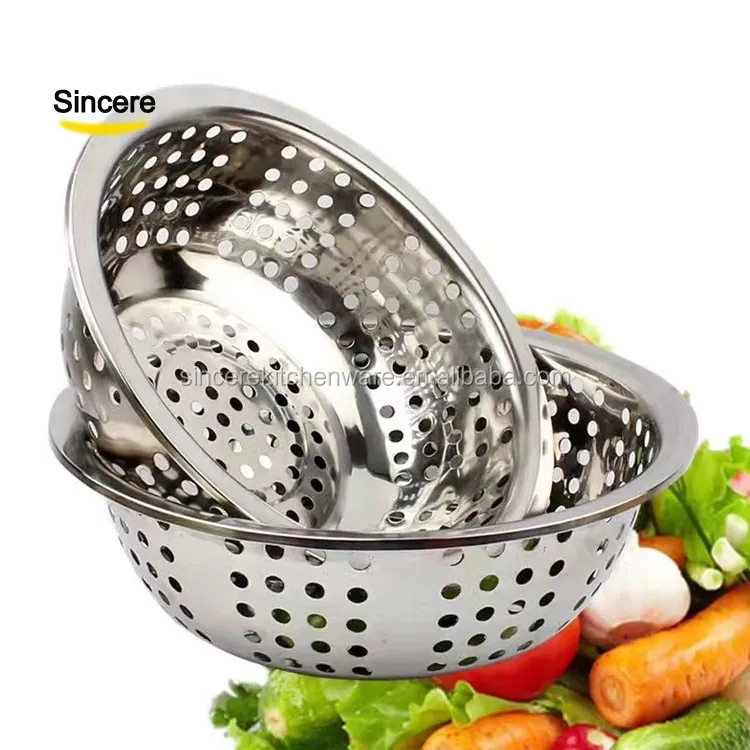 Dia 28cm 30cm 32cm 34cm 36cm Stainless Steel Conical Colander Bowl Big ...