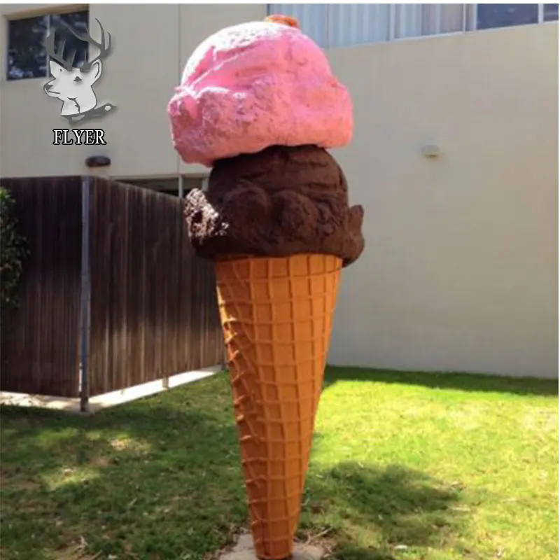 Home Park Garden Big Size Fiberglass Ice Cream Statue For Fast Food ...