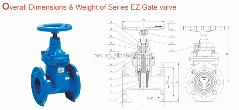 DN150 Non-rising Stem Slide Gate Valve| Alibaba.com