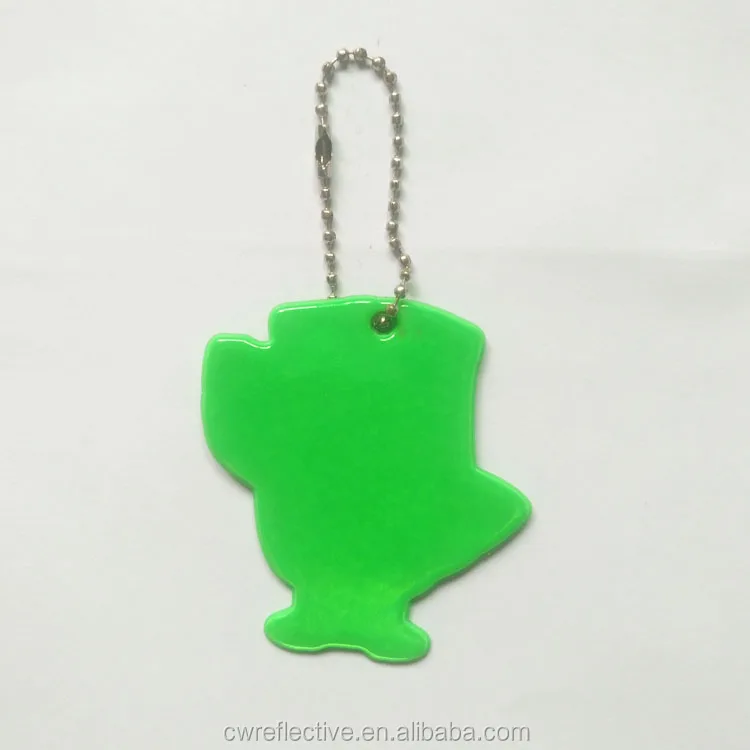 Custom Shape High Visibility Pvc Reflective Keychain Reflector Keyring ...