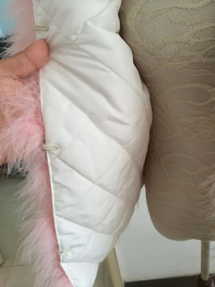 Real Farm Ostrich Feather Fur Turkey Fur Coat Warm Outerwear