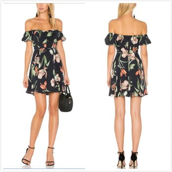 Alibaba Clothes Factory For Oem Custom Made Women Flower Print Dresses ...