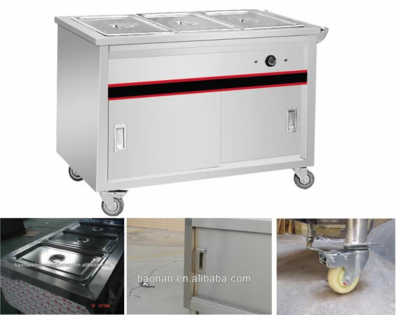 Stainless Steel Mobile Food Warmer Trolley/carts - Buy Food Warmer ...