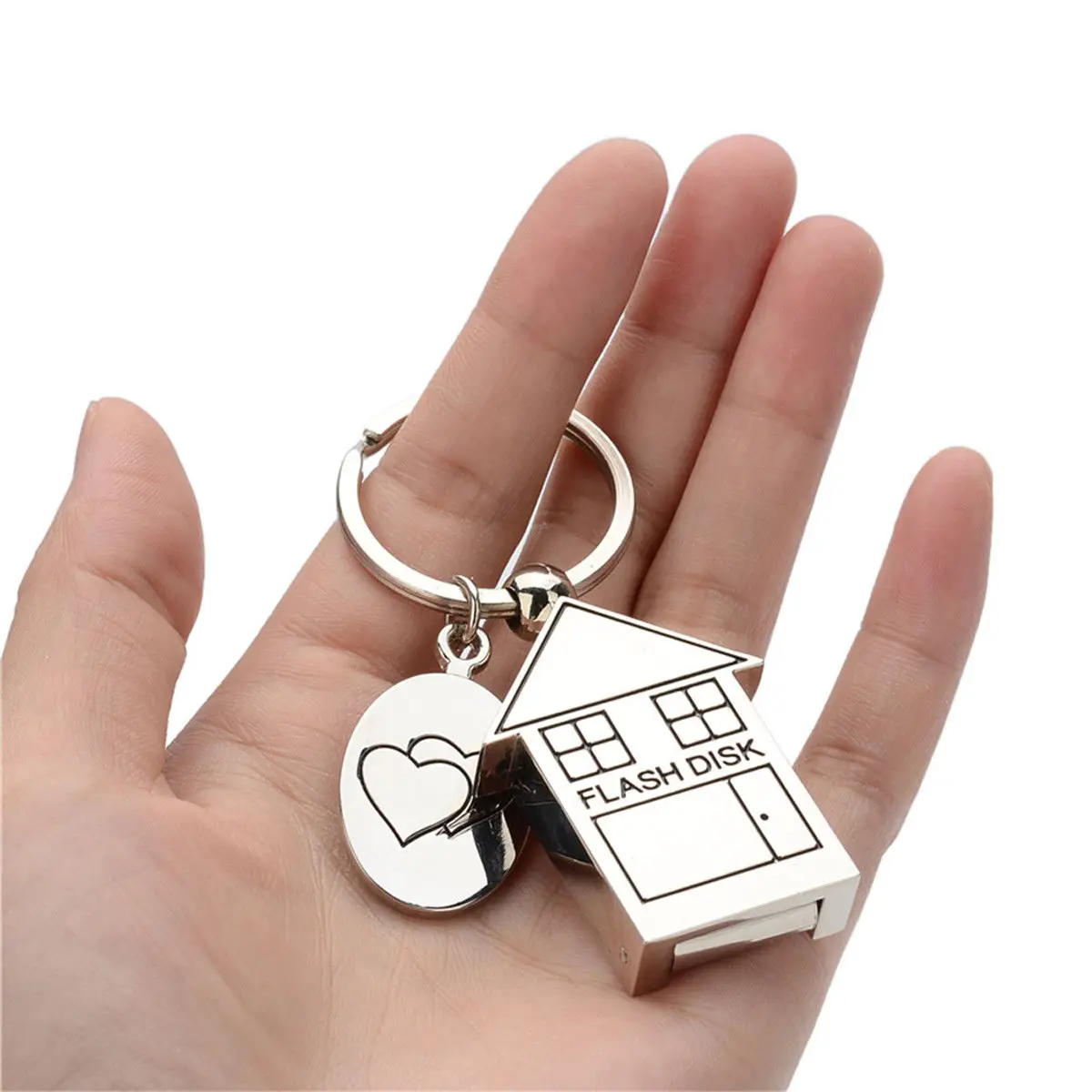 Metal House Shaped Efficient USB Flash Drive 64gb Pendant Usb Memory ...