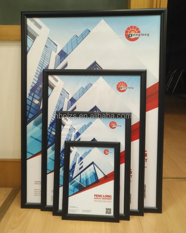 Snap Frame Wall Mounted Picture Photo Frame Black - A0 to A5