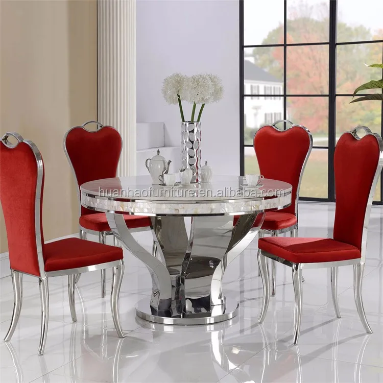 2017 European Style Marble Round Dining Table With Rotating Centre ...