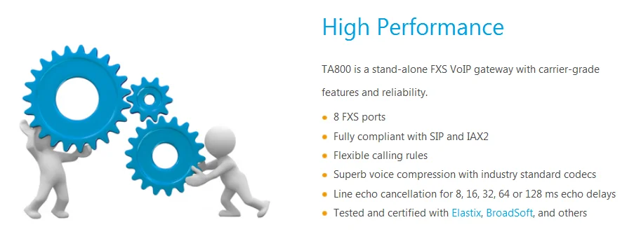 Fully Compliant With Sip And Iax2 8 Fxs Portsgateway Yeastar Ta800 ...