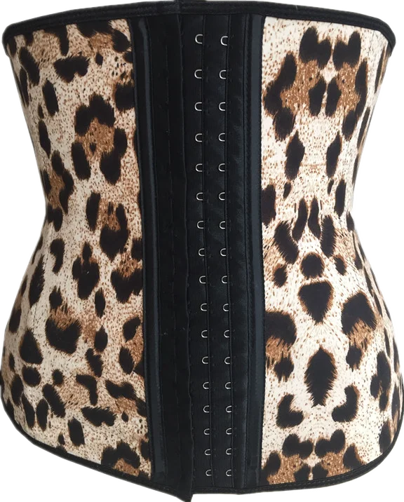 Sexy Leopard Latex Corsets And Bustiers Women Waist Trainer Corselet