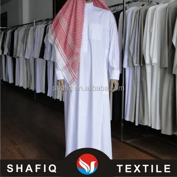 White Color Saudi Cuffing Style Muslim Arab Thobe Thawb Robe For Summer ...